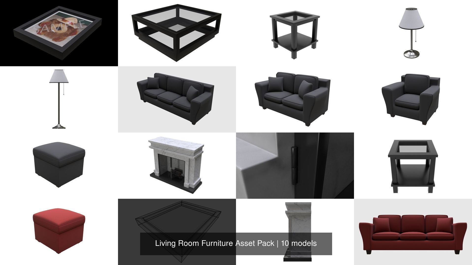 Living Room Furniture Asset Pack 3D Model Collection | CGTrader
