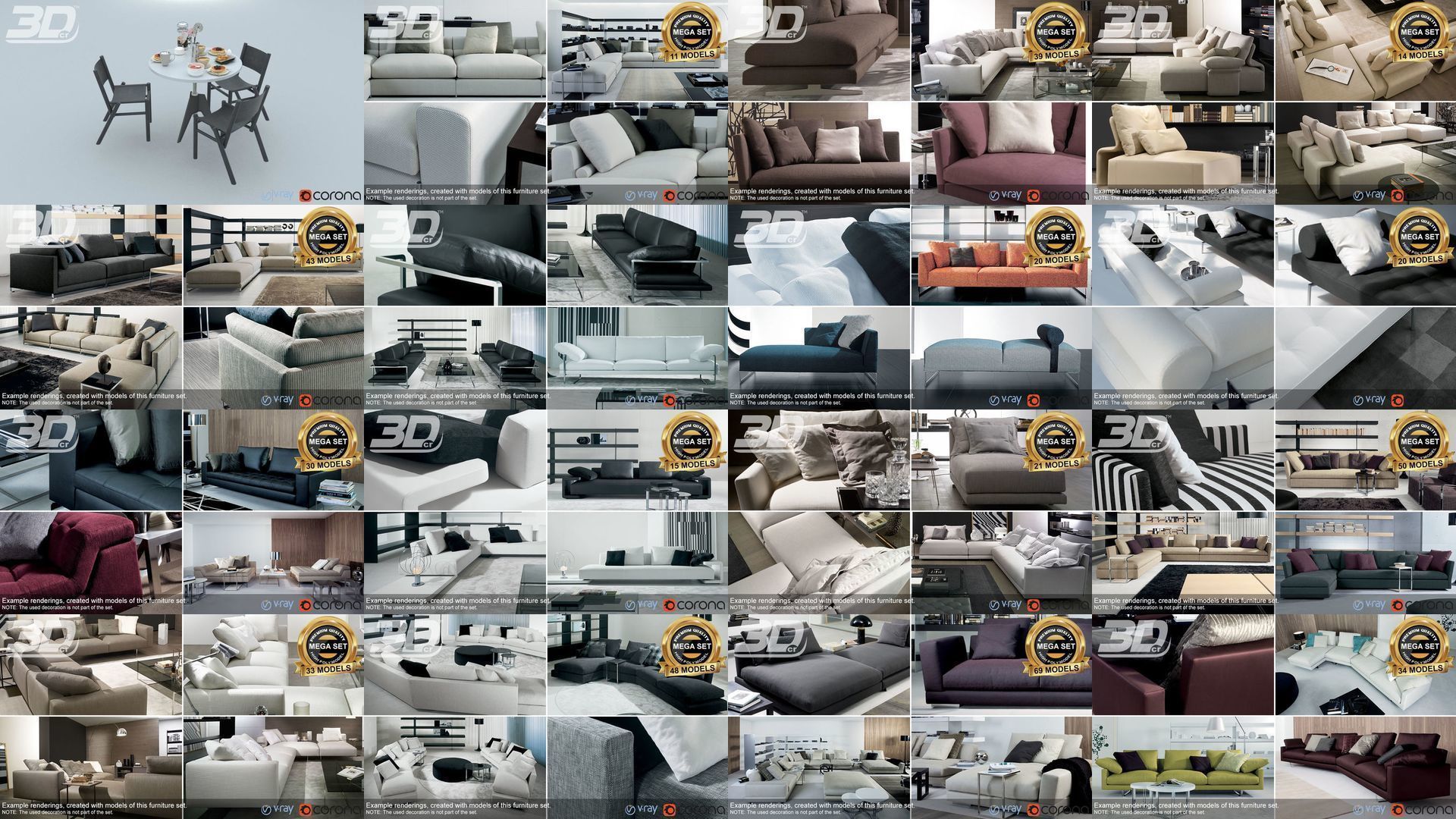 MEGA Modular Furniture Set Collection | CGTrader