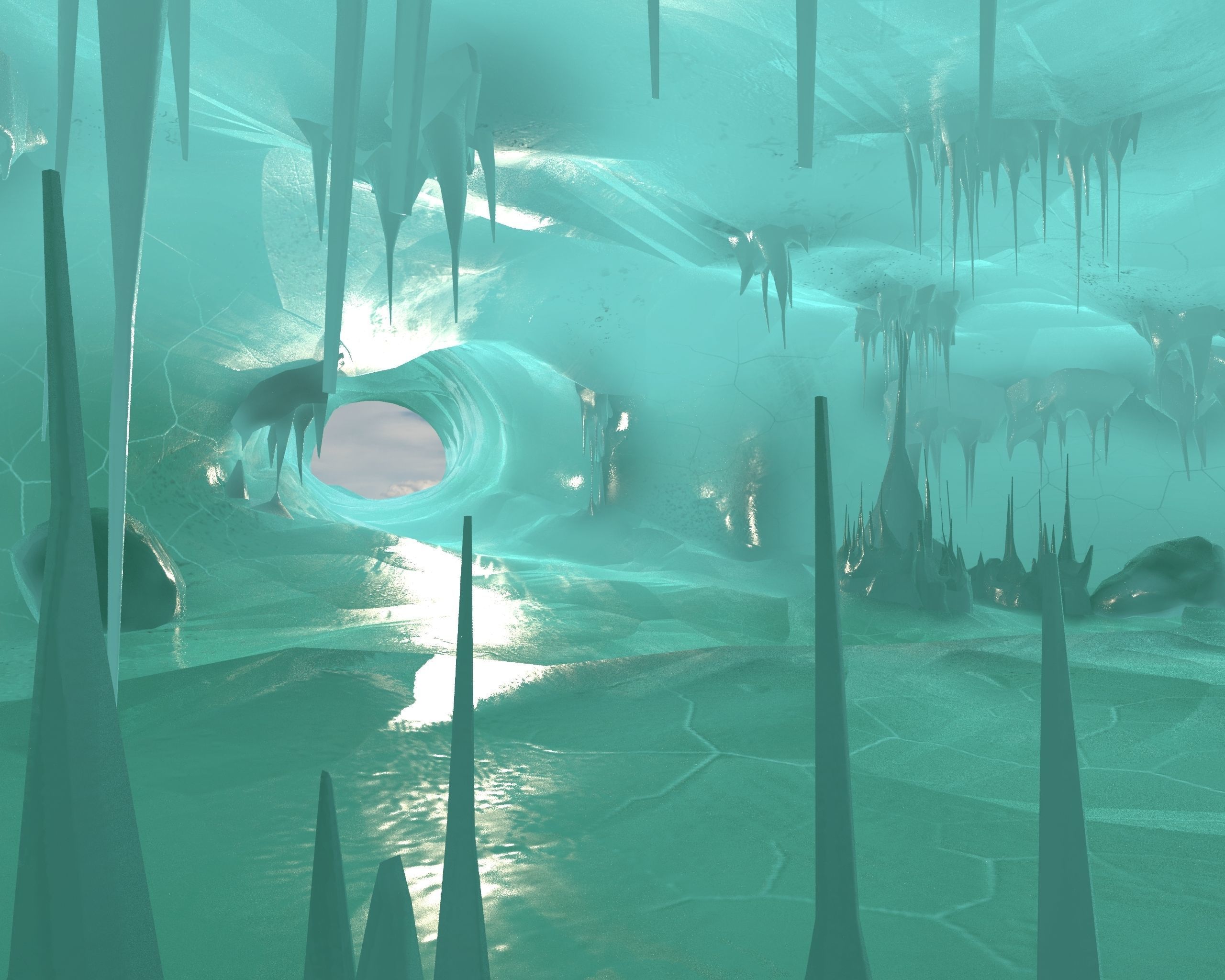 3D model Ice Cave VR / AR / low-poly | CGTrader