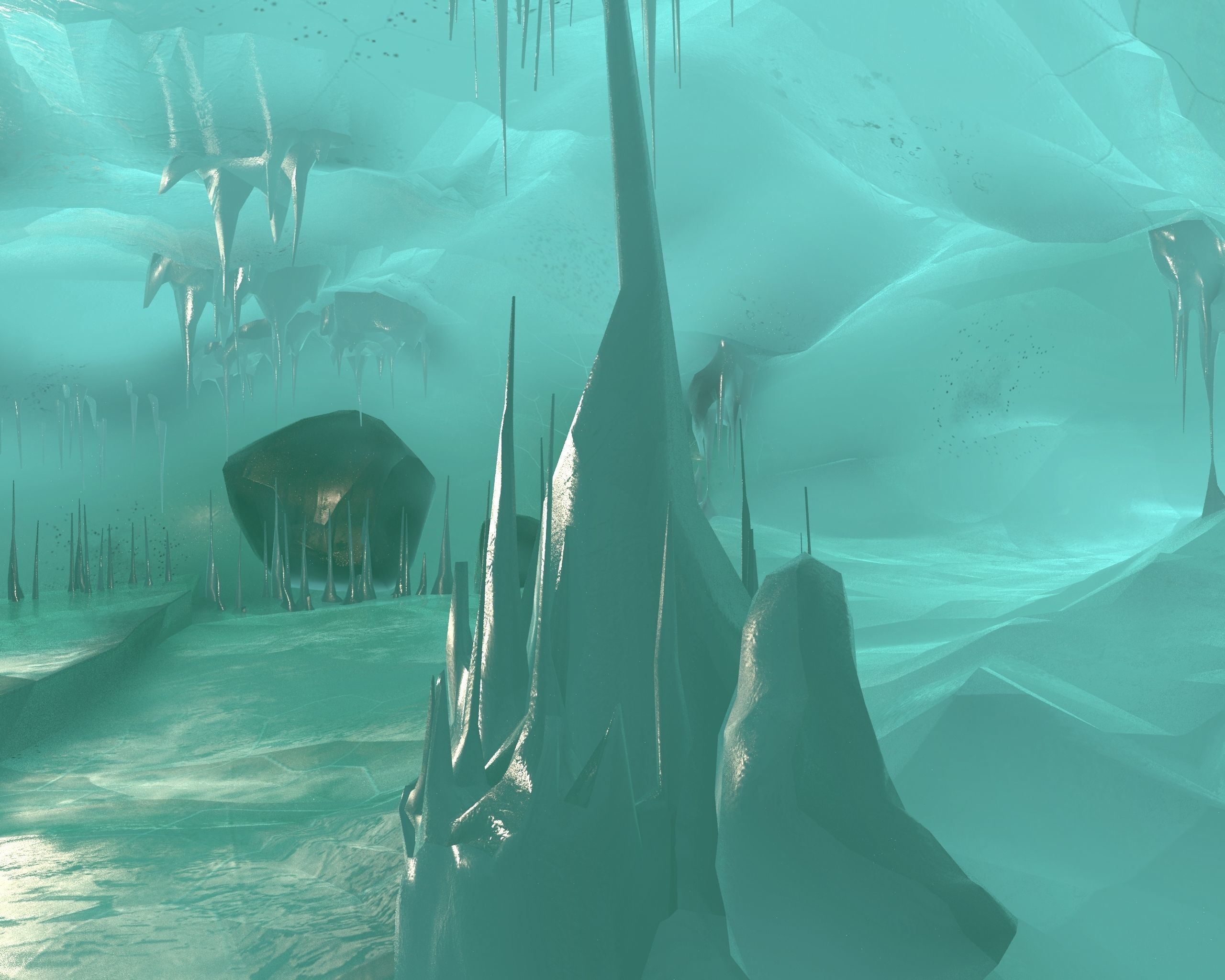 3D model Ice Cave VR / AR / low-poly | CGTrader