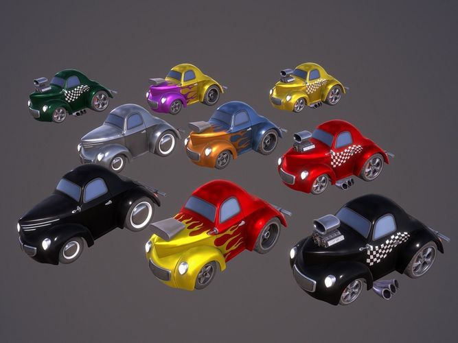 3D model Cartoon Hot Rod Coupe PBR VR / AR / low-poly | CGTrader