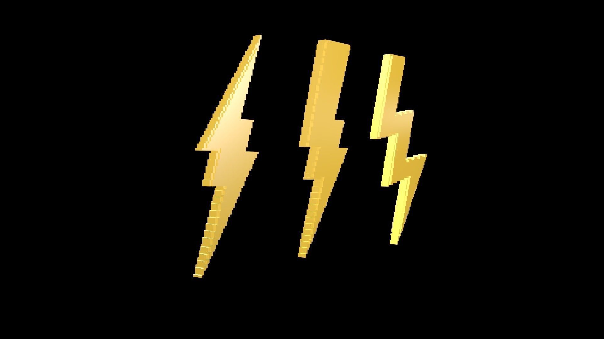 Thunder symbols voxel 2 3D model | CGTrader