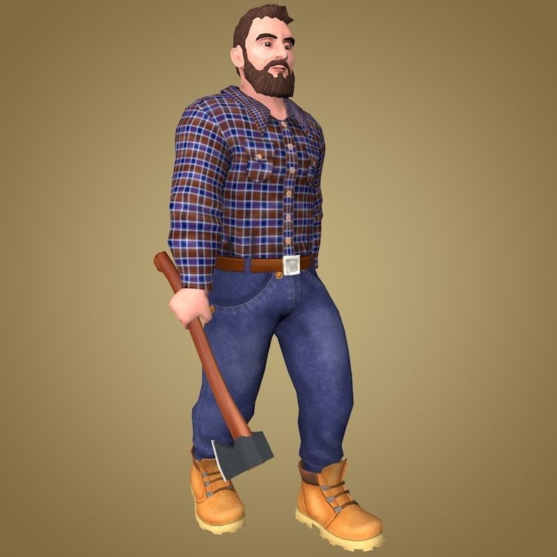 3D model Lumberjack VR / AR / low-poly rigged animated | CGTrader