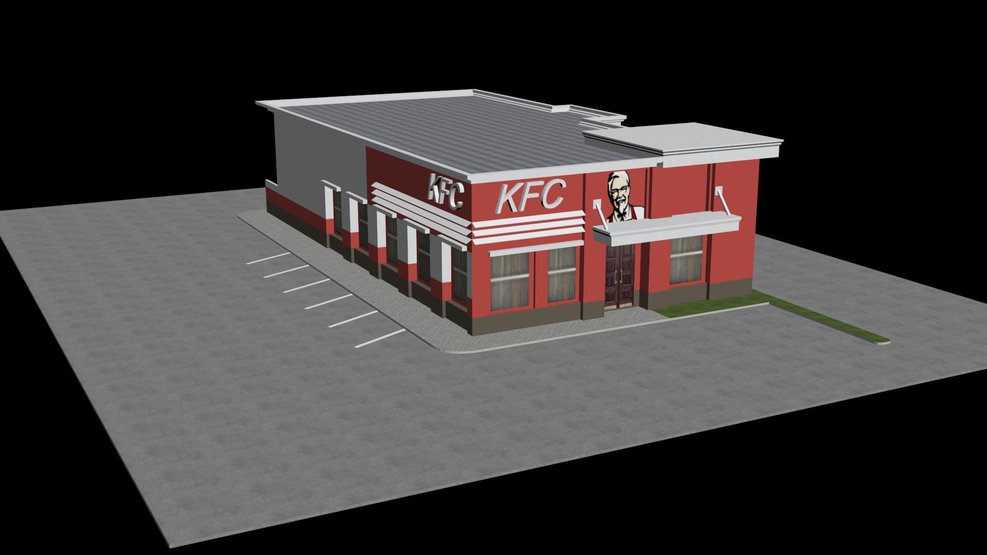 KFC Low Poly 3D model 3D printable | CGTrader
