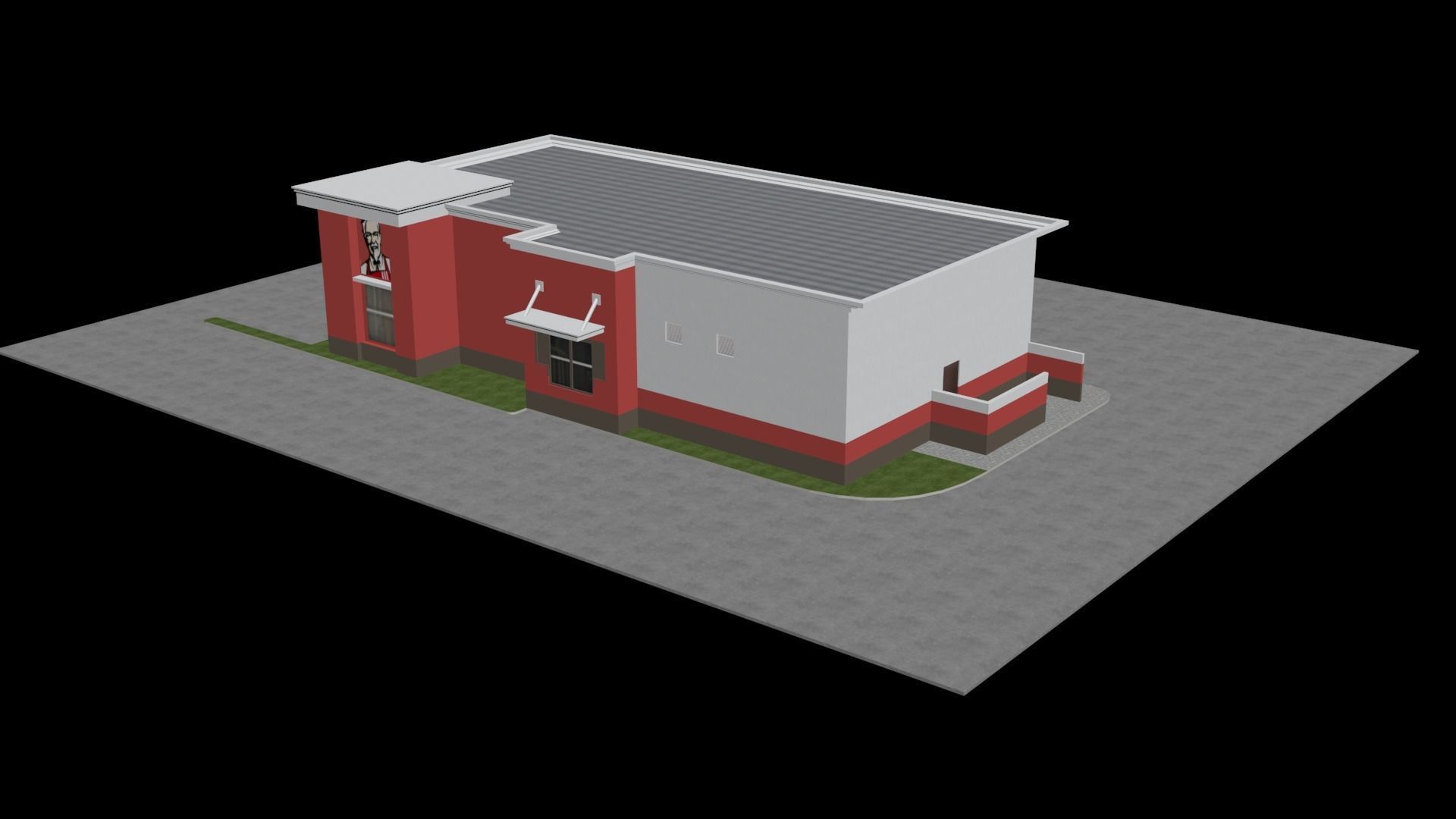 KFC Low Poly fast food restaurant 3D model 3D printable | CGTrader