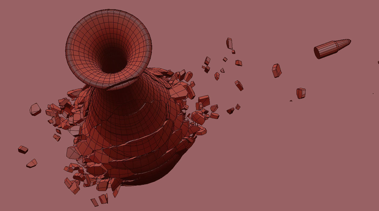Flower vase Breaking 3D model animated | CGTrader