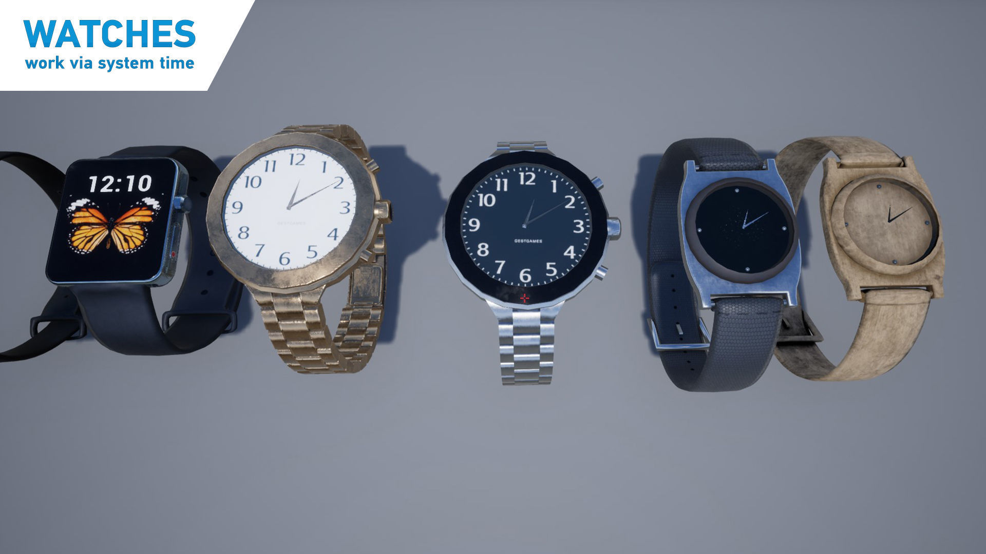 3D model Watches for Unity3D and Unreal Engine VR / AR / low-poly ...