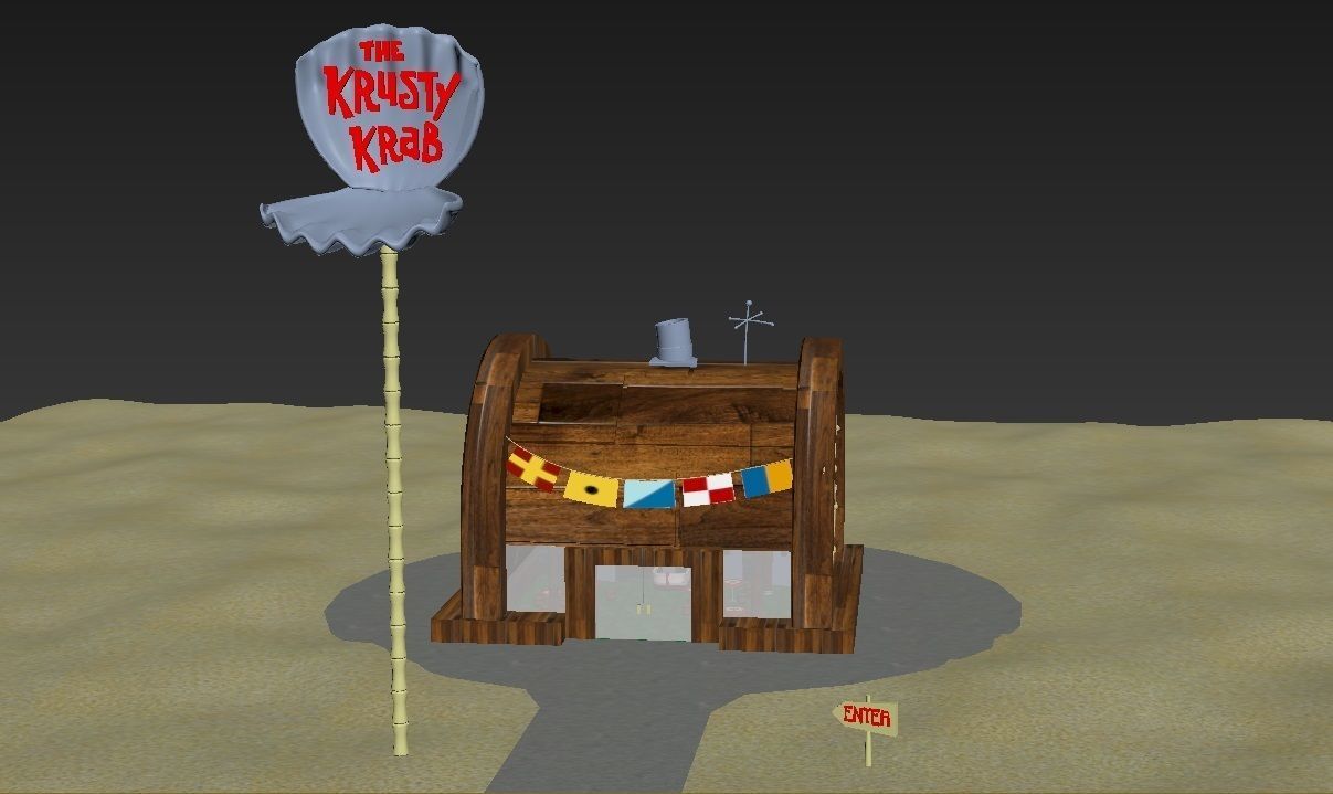 3D model krusty krab VR / AR / low-poly | CGTrader