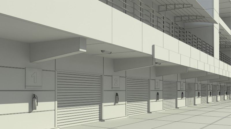 Pit stop building 3D model | CGTrader