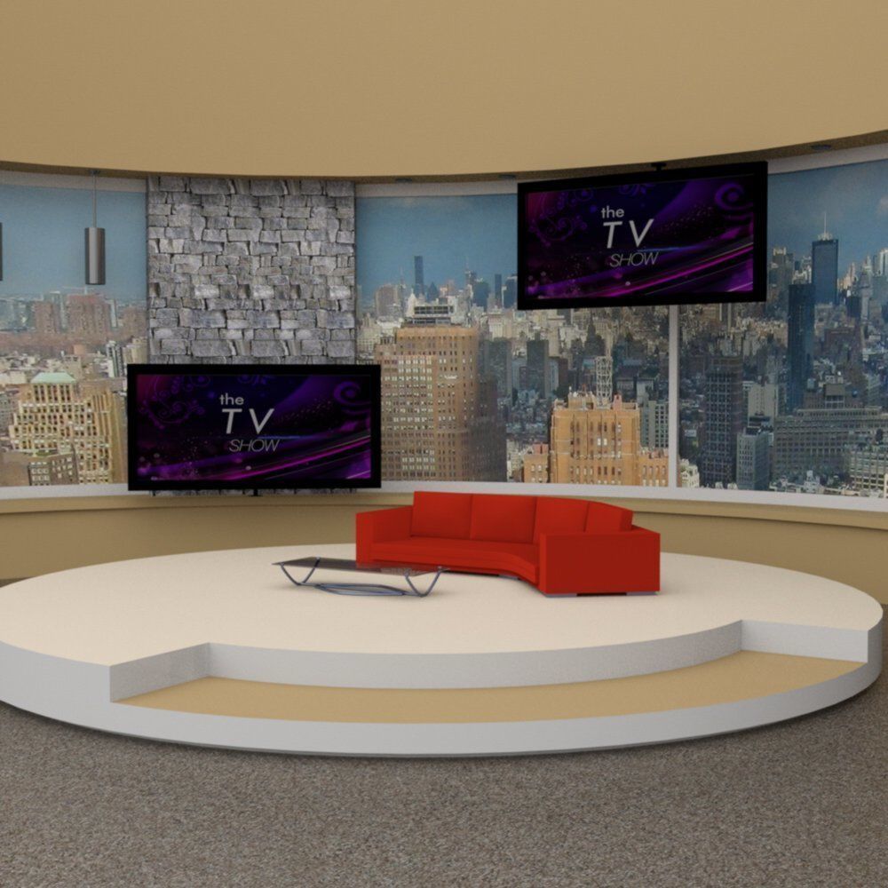 Daytime TV Talk Show Set 3D model rigged | CGTrader