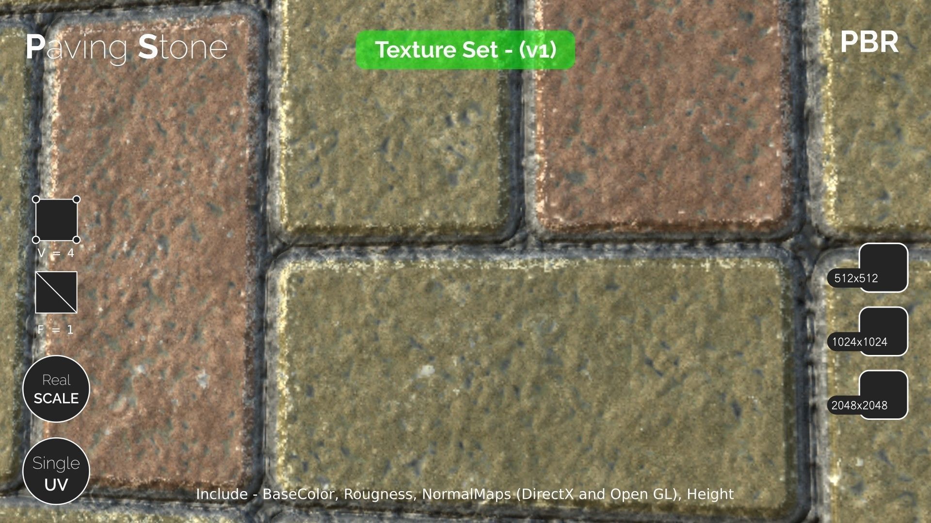 Texture Paving Stone - small seamless textures set VR / AR / low-poly ...
