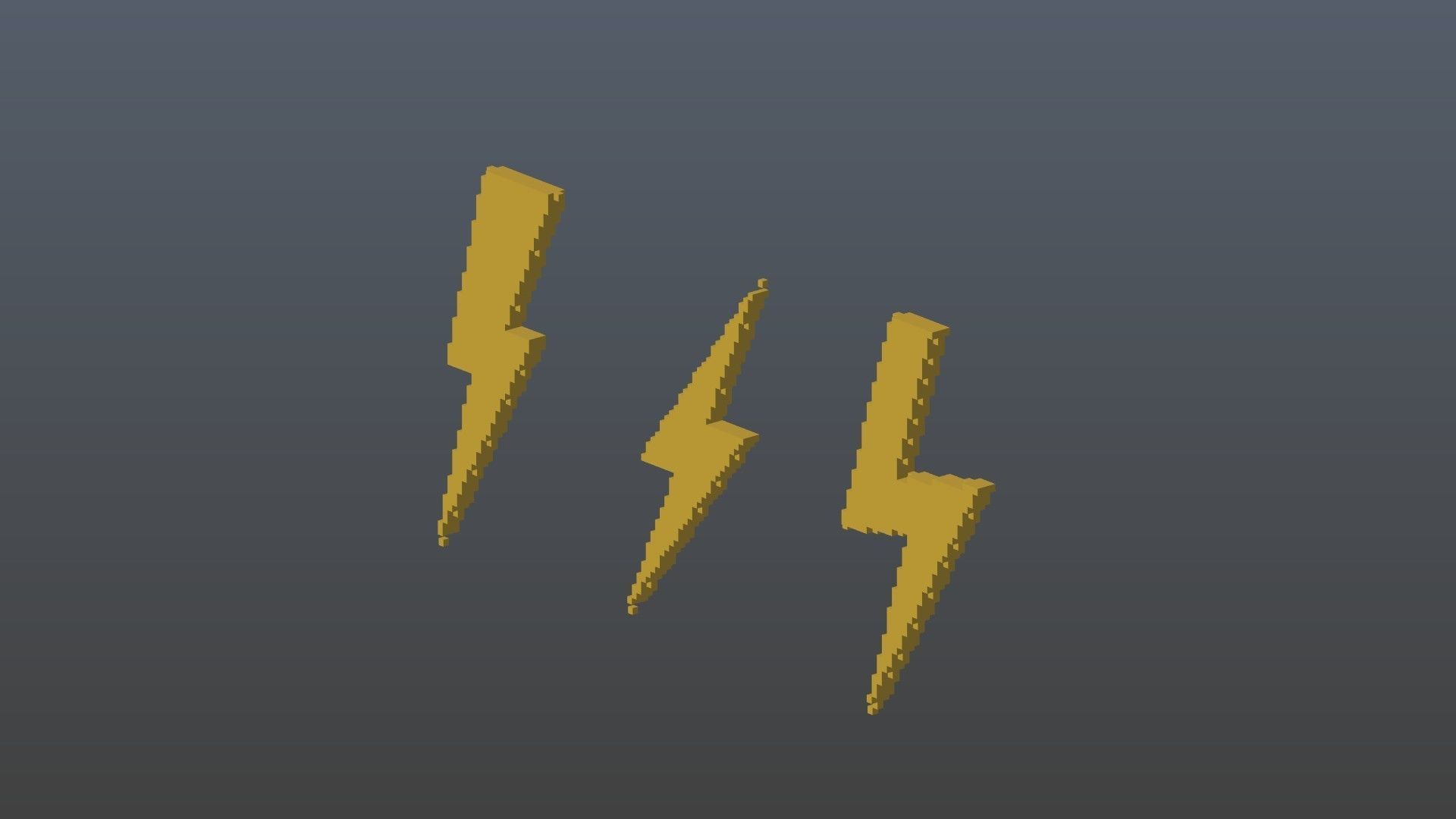 Thunder symbols voxel 3 3D model | CGTrader