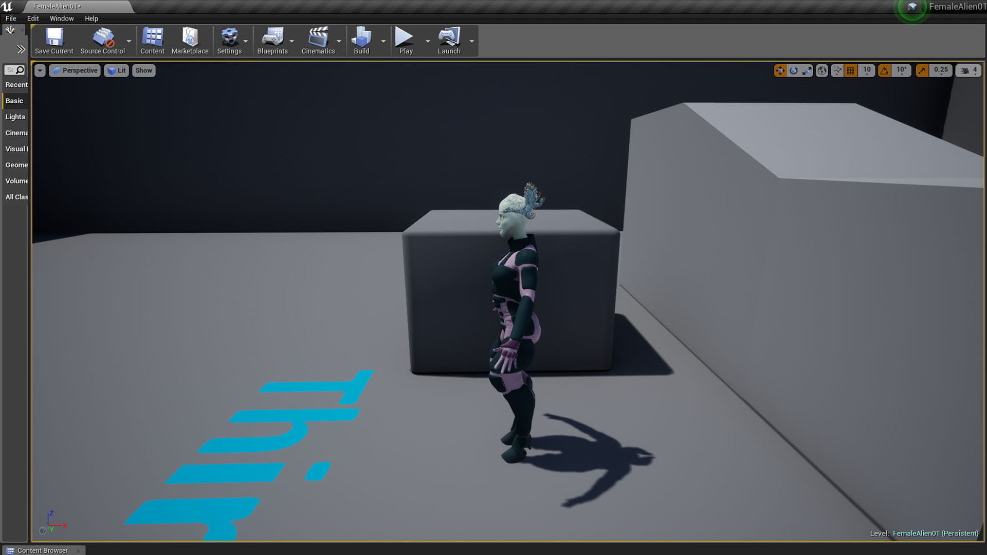FemaleAlien01 UnrealEngine 3D model animated rigged | CGTrader