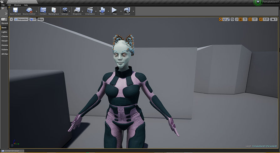 3D model FemaleAlien01 UnrealEngine | CGTrader