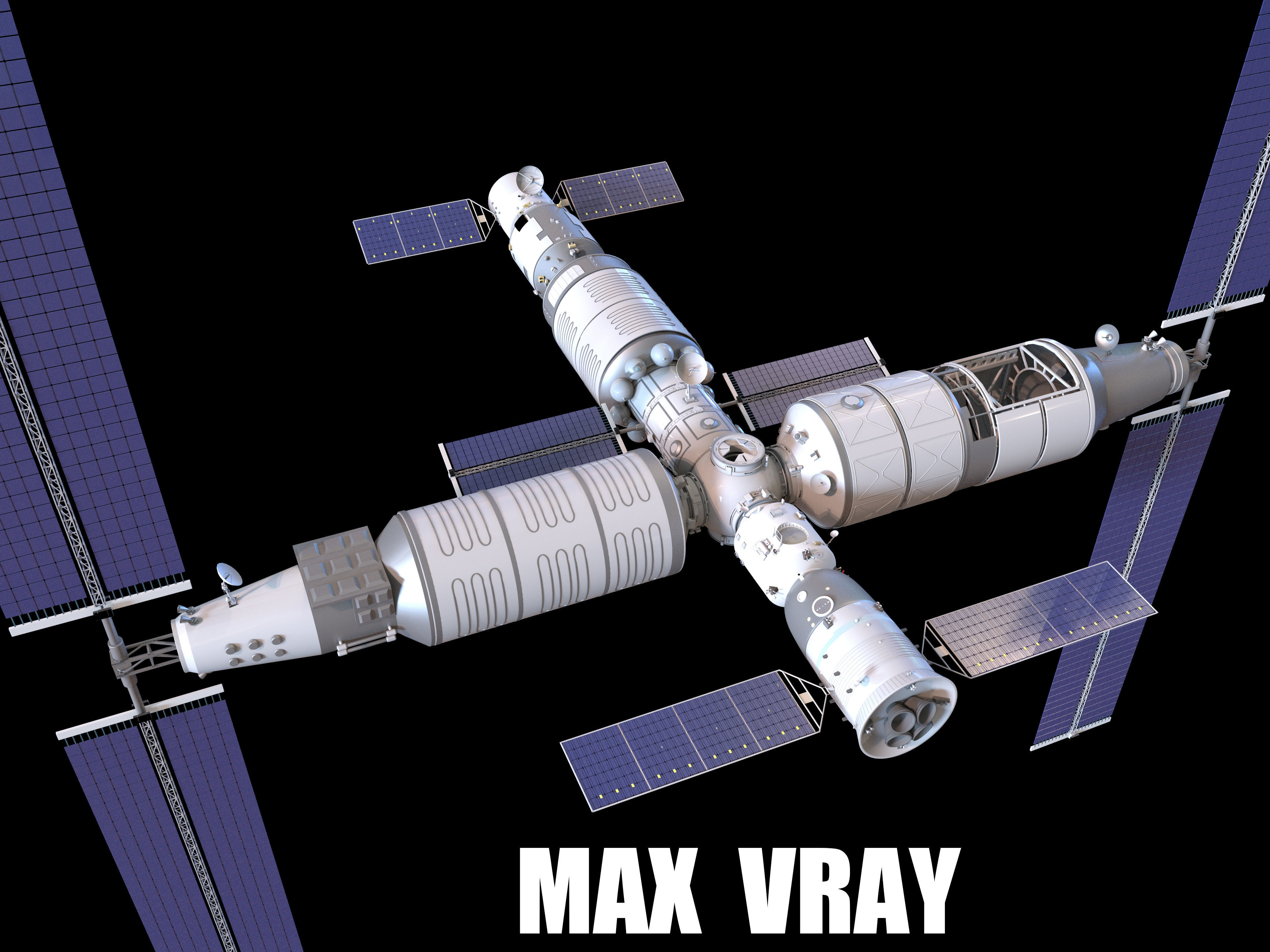China space station 3D model | CGTrader