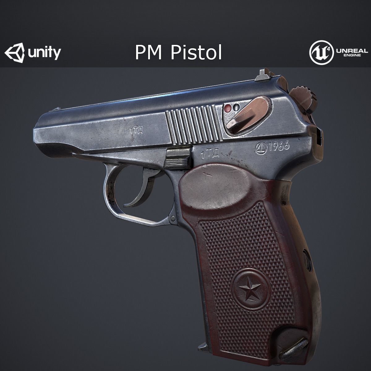 3D model PM Pistol VR / AR / low-poly | CGTrader