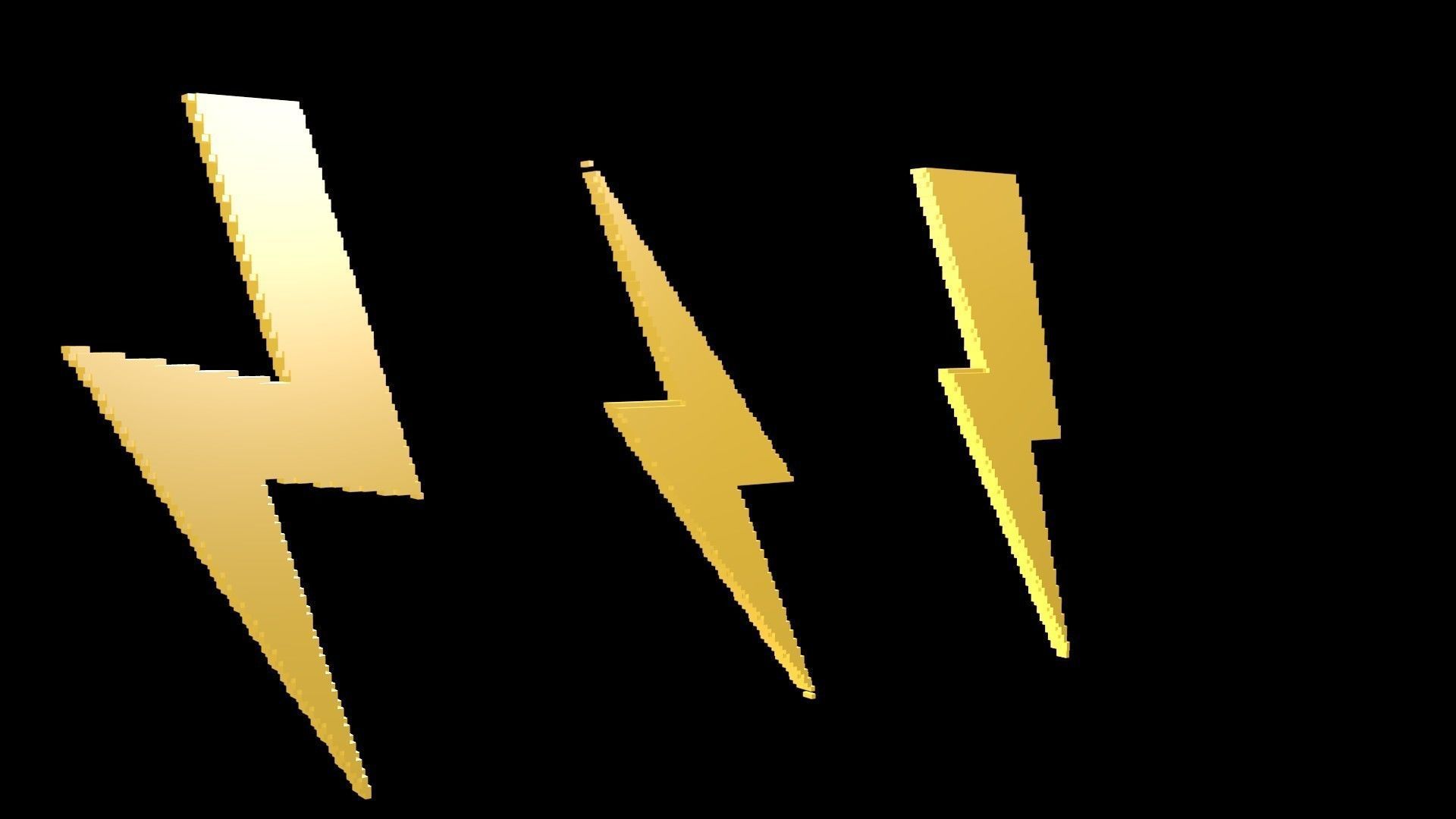 Thunder symbols voxel 4 3D model | CGTrader