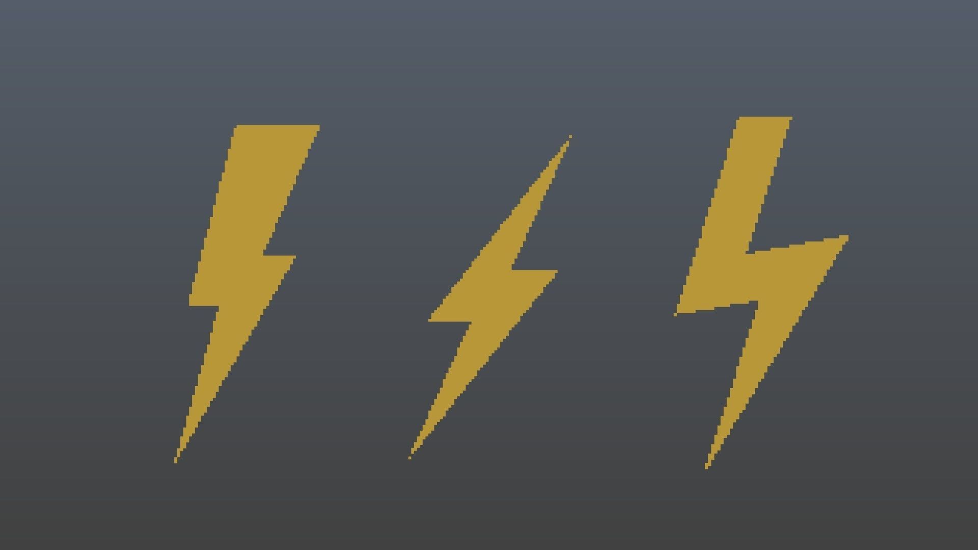 Thunder symbols voxel 4 3D model | CGTrader