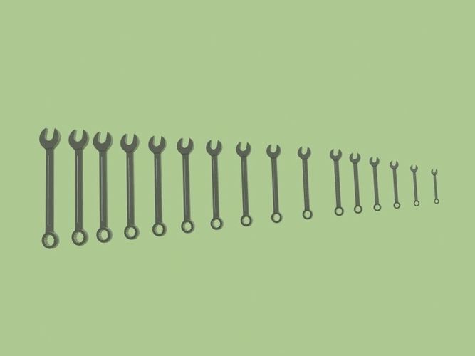 ring-set spanners printable 3D model | CGTrader