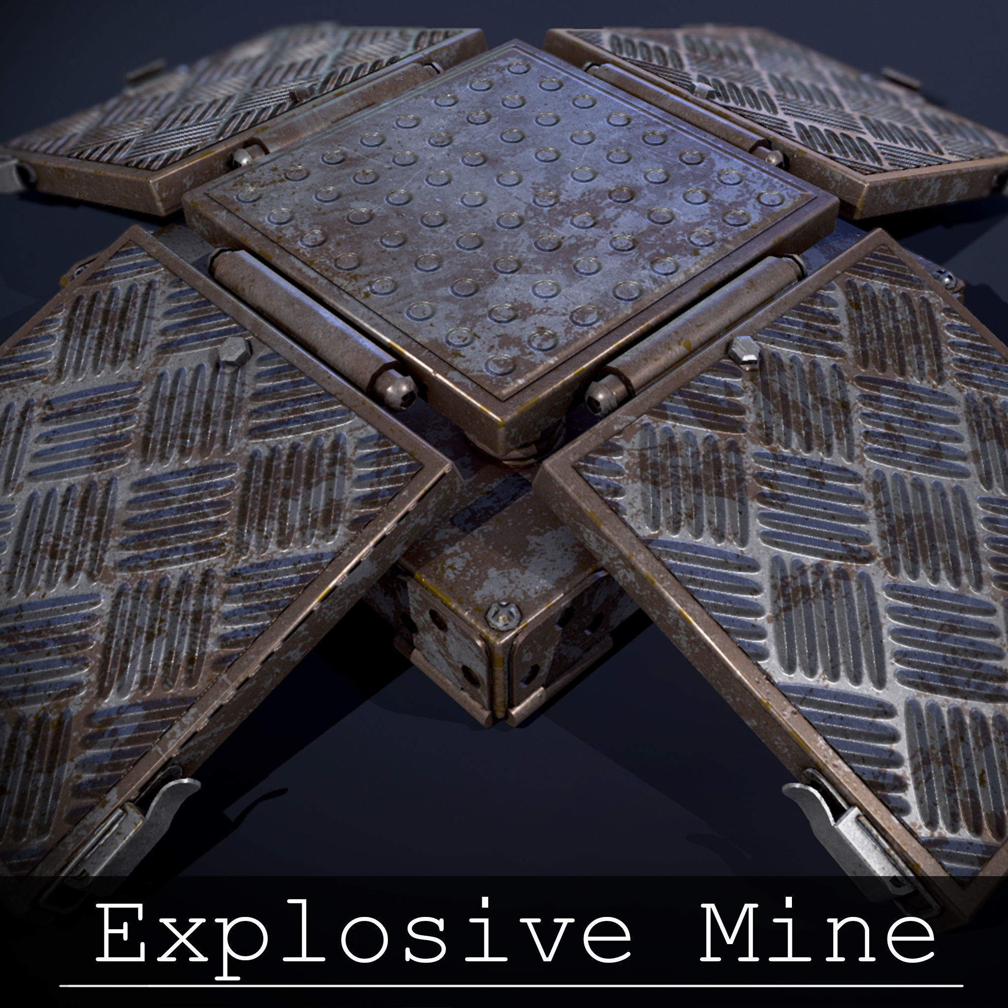 3D model Explosive Pressure Mine PBR Optimized VR / AR / low-poly ...