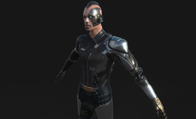 3D model Cyberpunk Character VR / AR / low-poly rigged animated | CGTrader