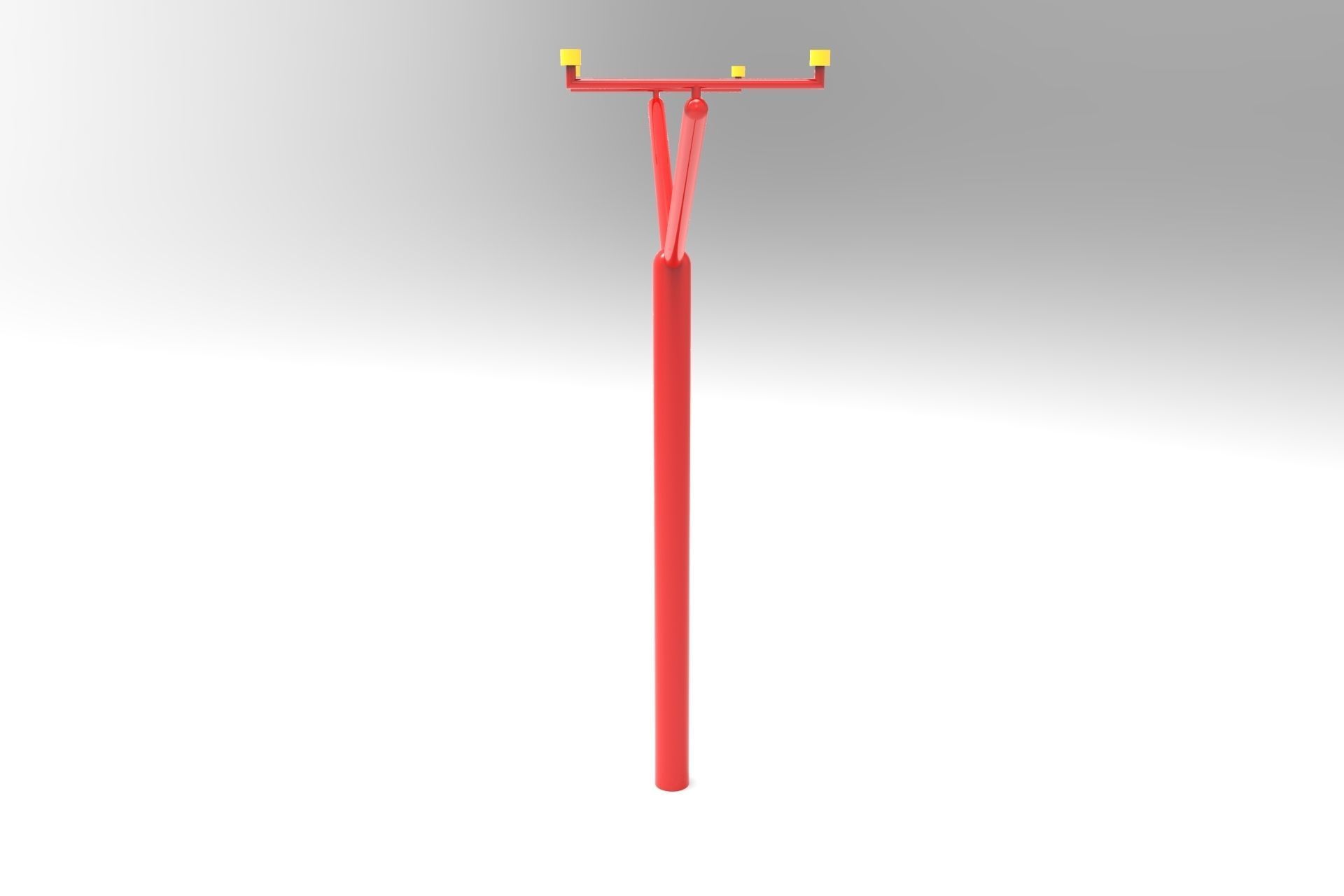 Y Column pole with two lights 3D model | CGTrader