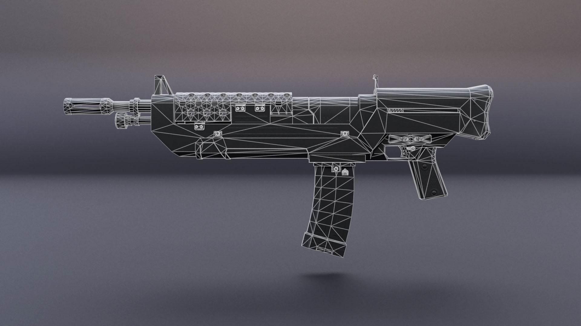 3D model Sci-Fi Machine Gun SFG001 Low-Poly VR / AR / low-poly | CGTrader