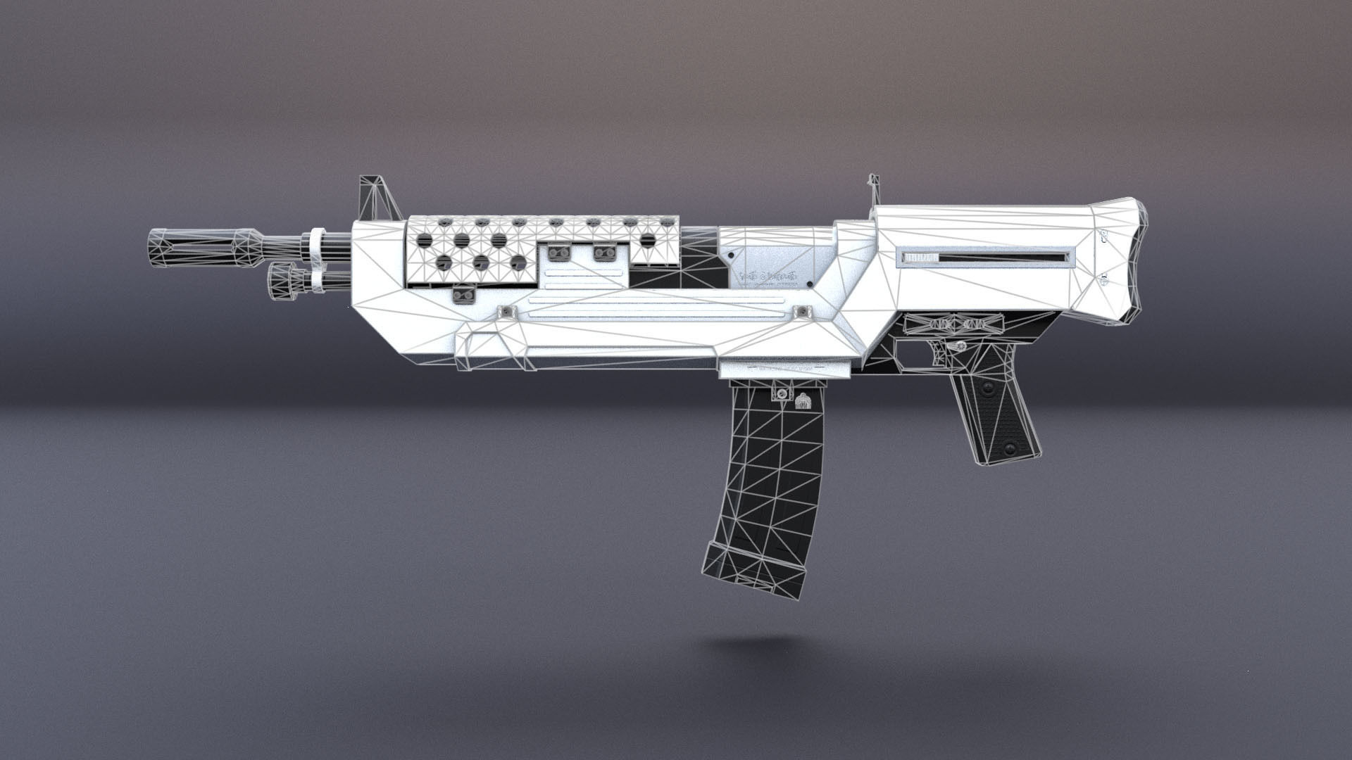 3D model Sci-Fi Machine Gun SFG001 Low-Poly VR / AR / low-poly | CGTrader