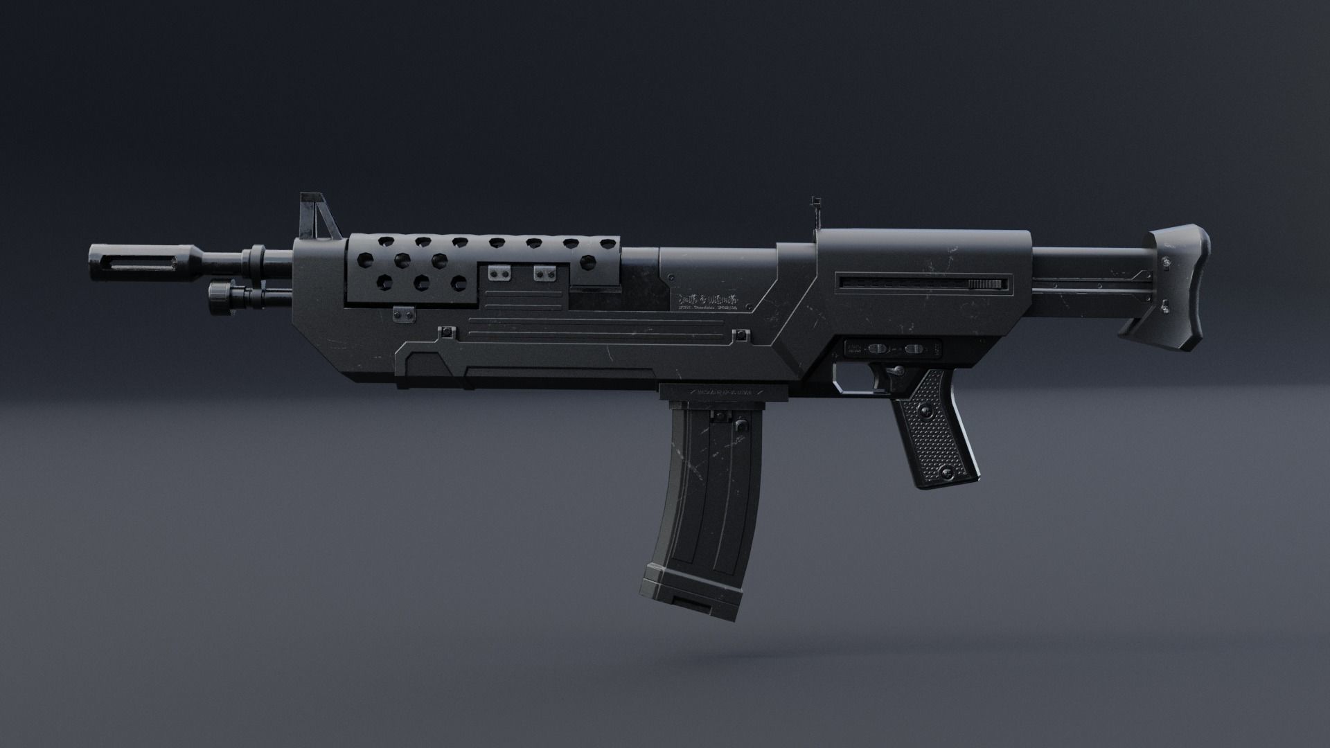3D model Sci-Fi Machine Gun SFG001 Low-Poly VR / AR / low-poly | CGTrader