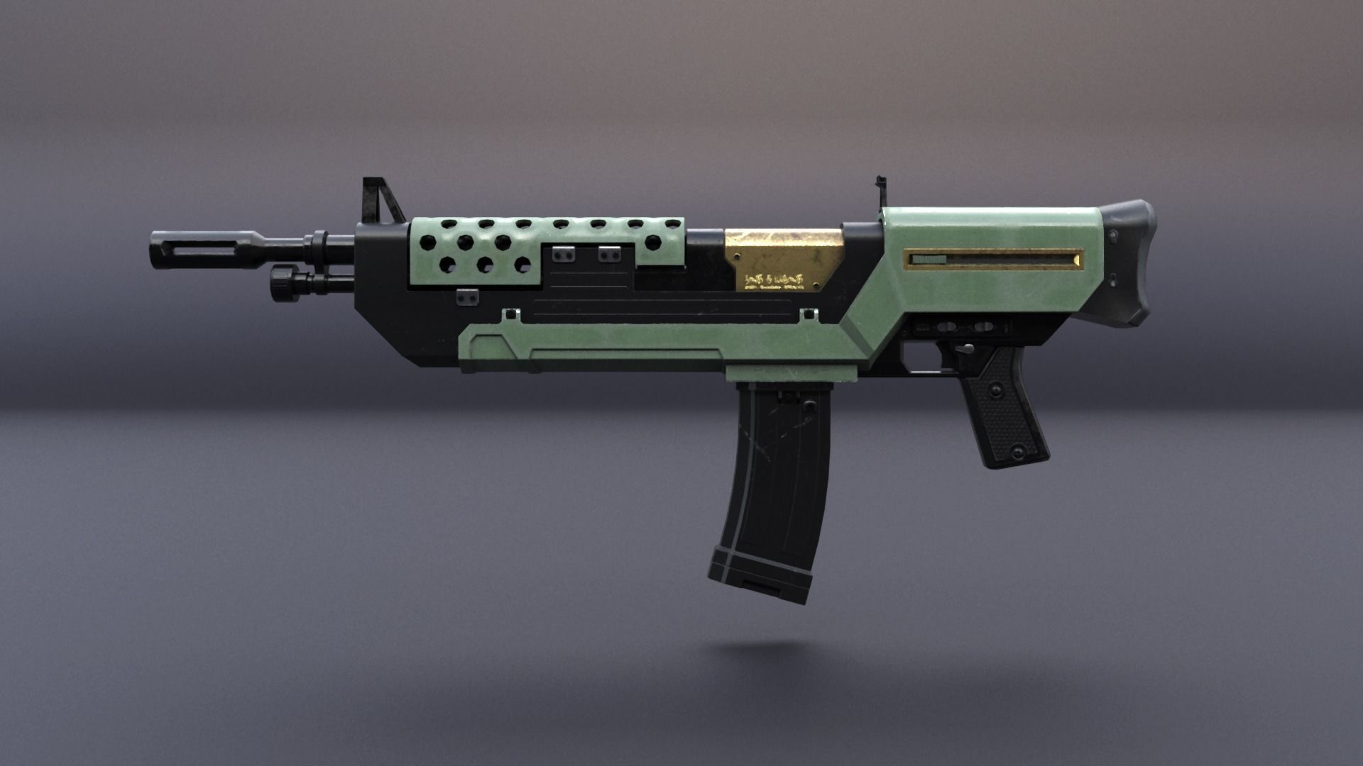 3D model Sci-Fi Machine Gun SFG001 Low-Poly VR / AR / low-poly | CGTrader