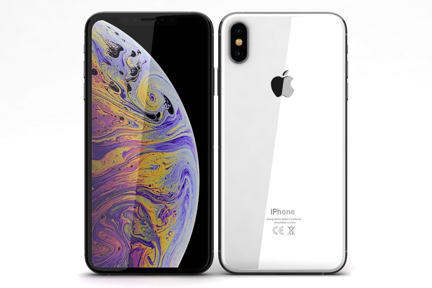 3D model Apple iPhone XS Max Silver VR / AR / low-poly | CGTrader