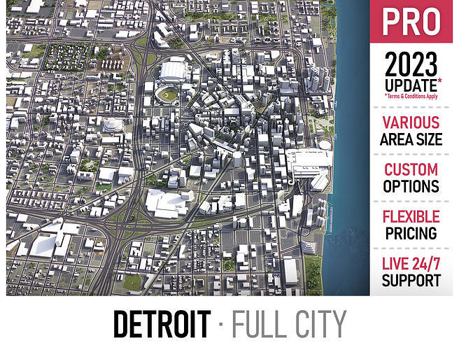 3D model Detroit VR / AR / low-poly | CGTrader