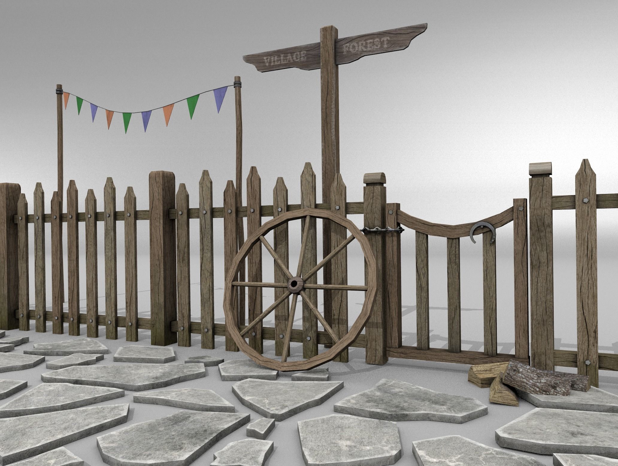 3D model Village Props VR / AR / low-poly | CGTrader