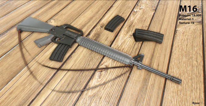 3D model M16 Assault Rifle VR / AR / low-poly | CGTrader