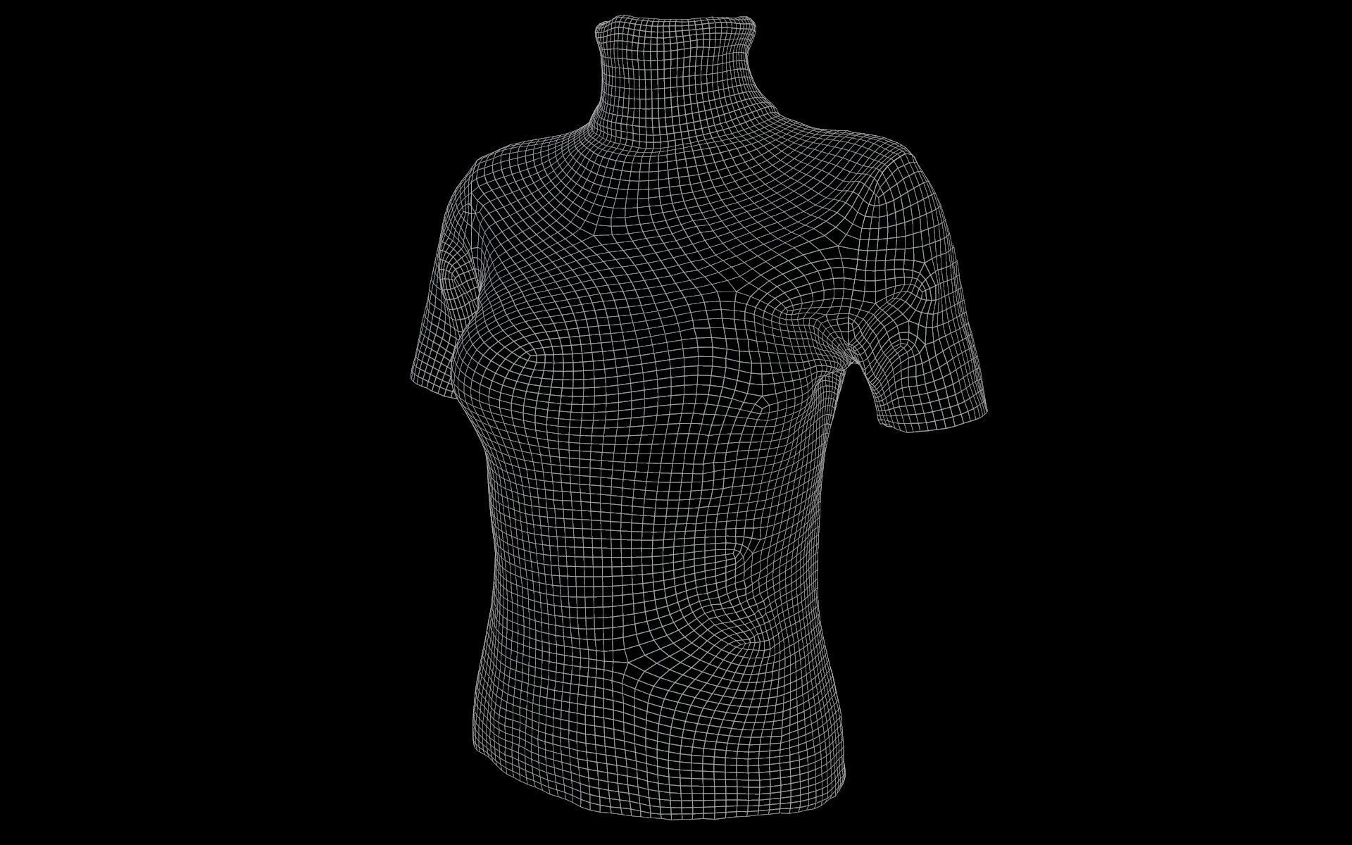 3D model Turtle Neck Decorated Top Dark VR / AR / low-poly | CGTrader