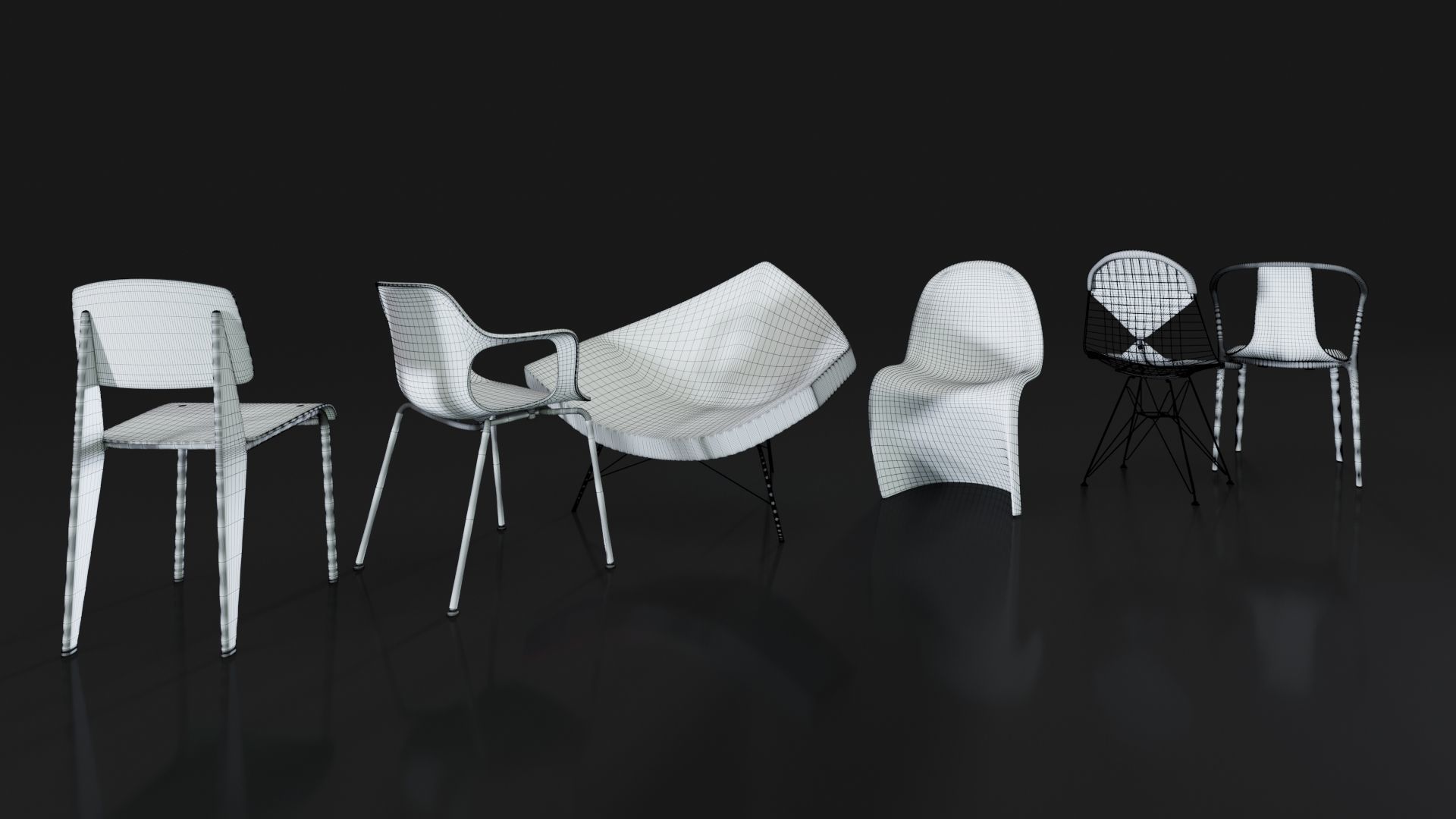 Vitra modern chair collection | CGTrader