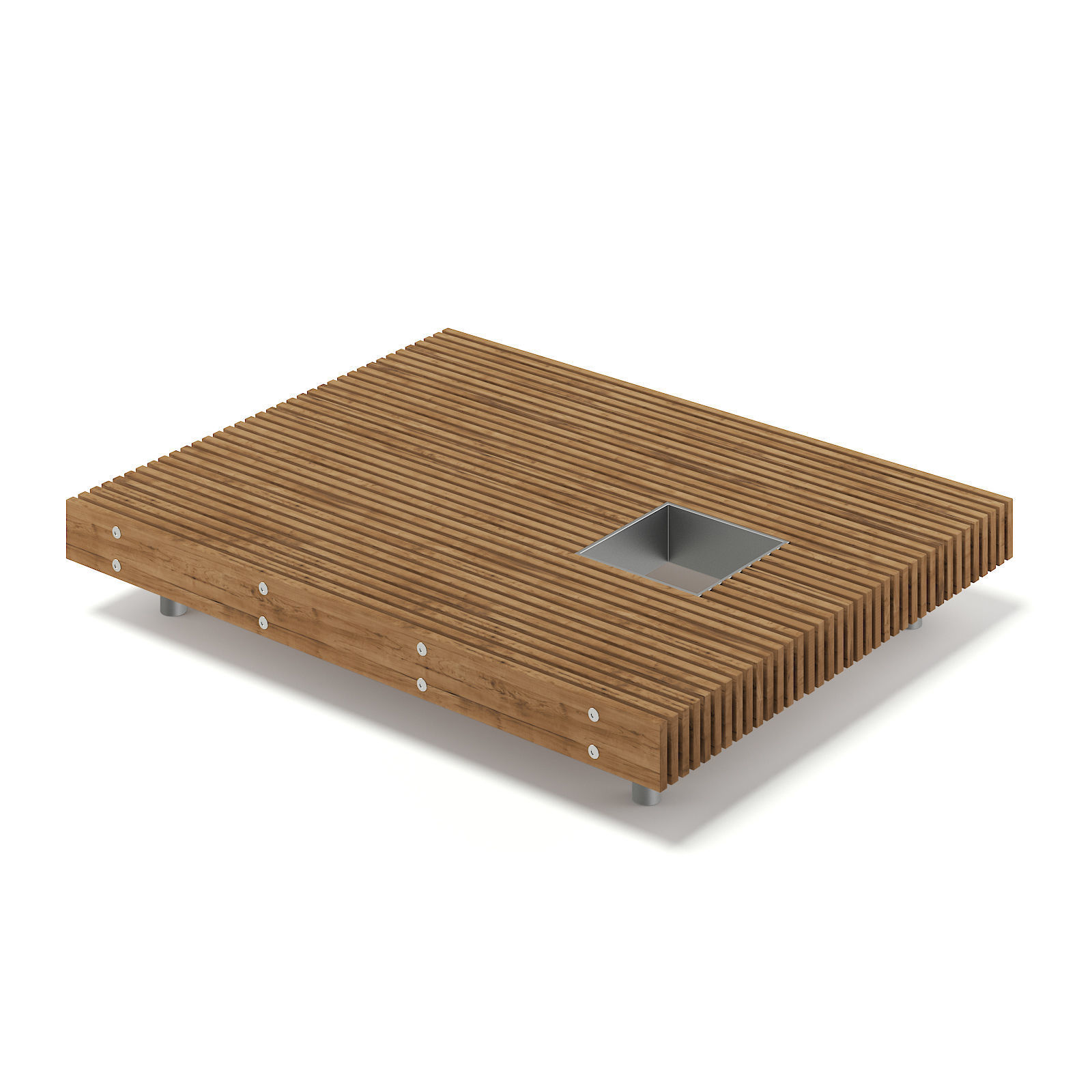 Wooden Mall Bench 3D Model 3D model | CGTrader