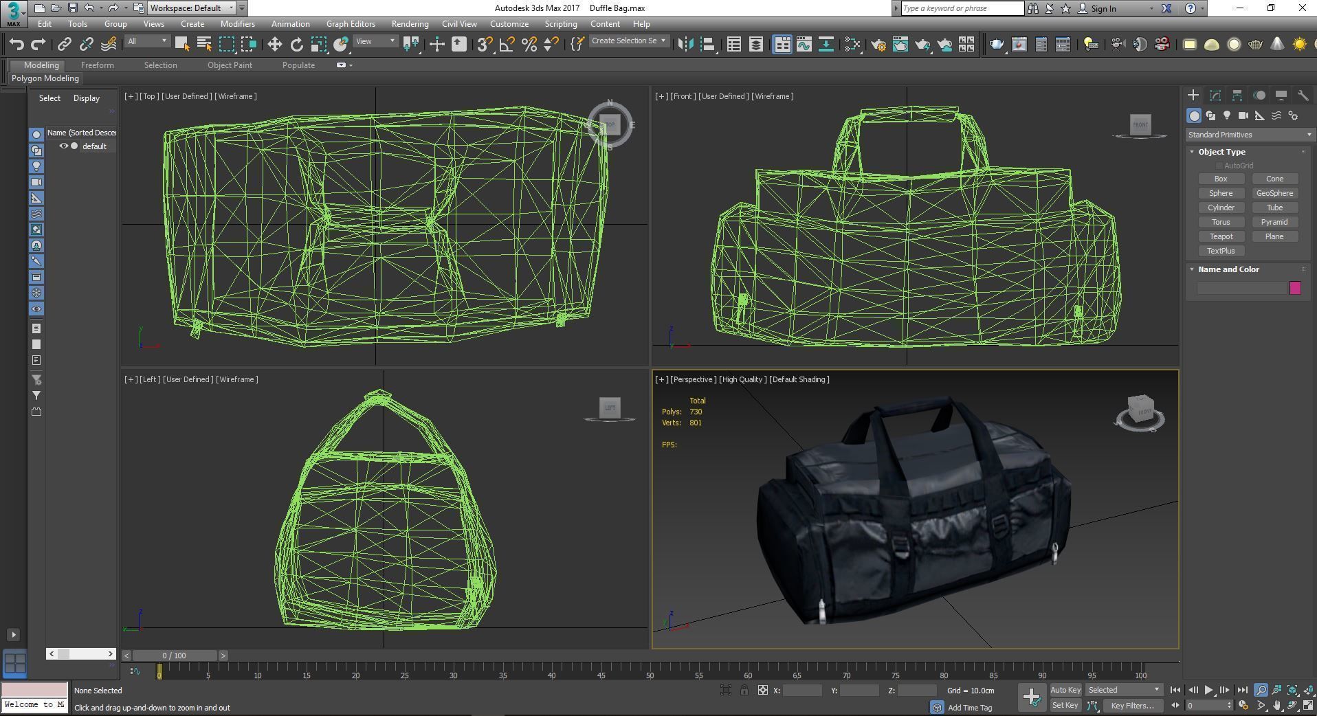 3D model Bag Low poly duffel VR / AR / low-poly | CGTrader