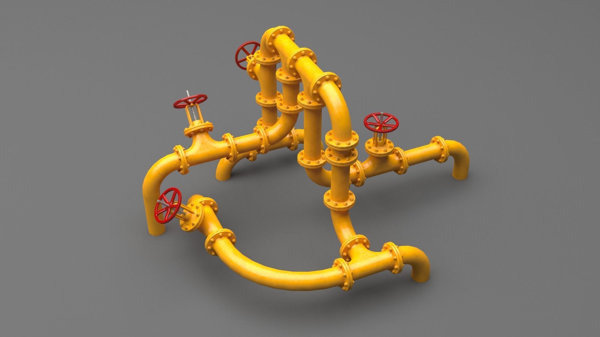 3D model PBR Industrial Pipes Middle VR / AR / low-poly | CGTrader
