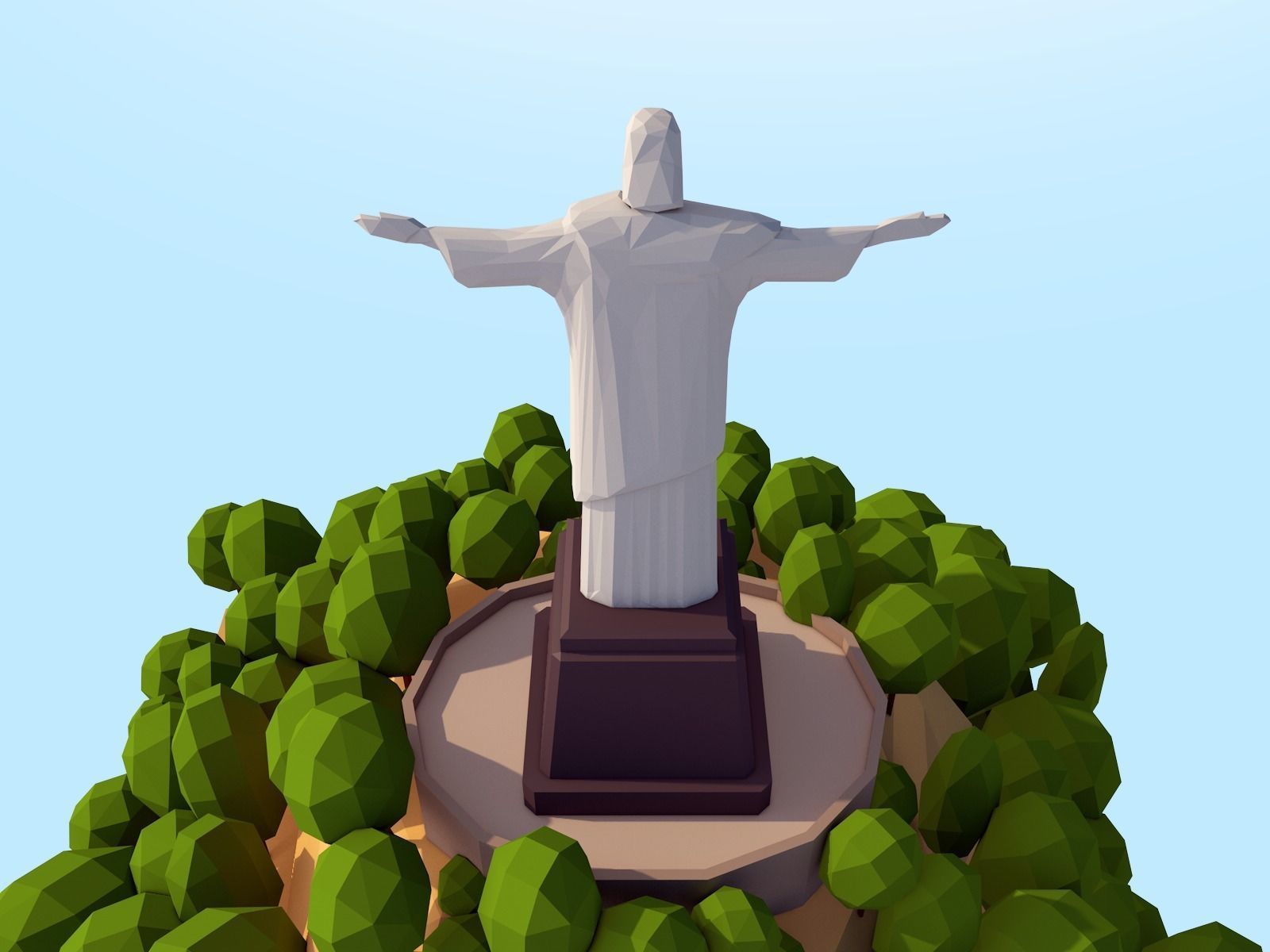 3D model Low Poly Christ Redeemer Landmark VR / AR / low-poly | CGTrader