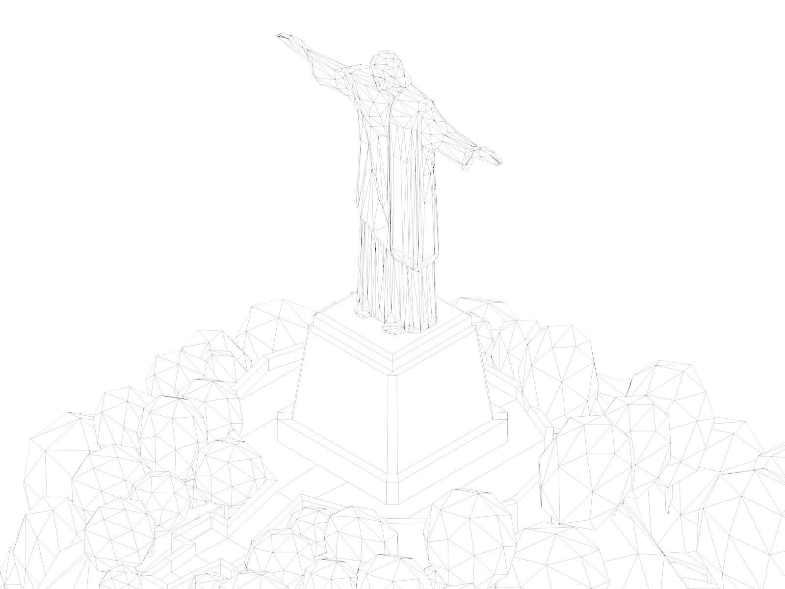 3D model Low Poly Christ Redeemer Landmark VR / AR / low-poly | CGTrader