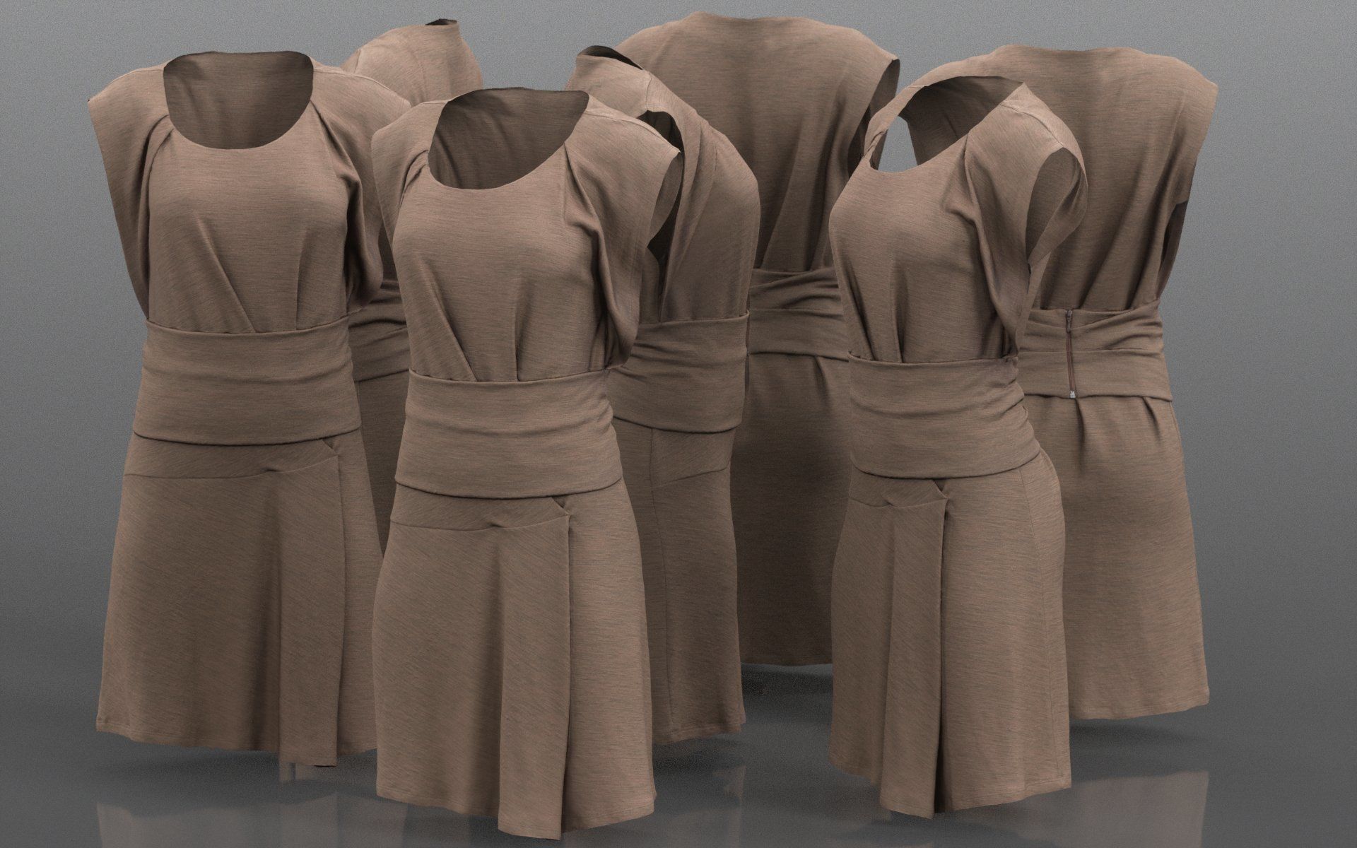 3D model Brown Tunic Dress VR / AR / low-poly | CGTrader