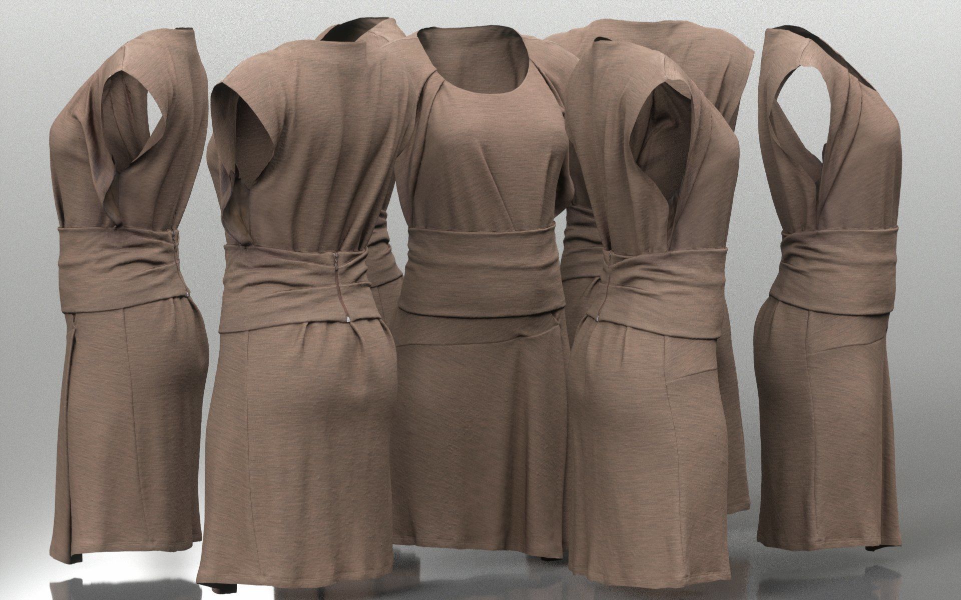 3D model Brown Tunic Dress VR / AR / low-poly | CGTrader