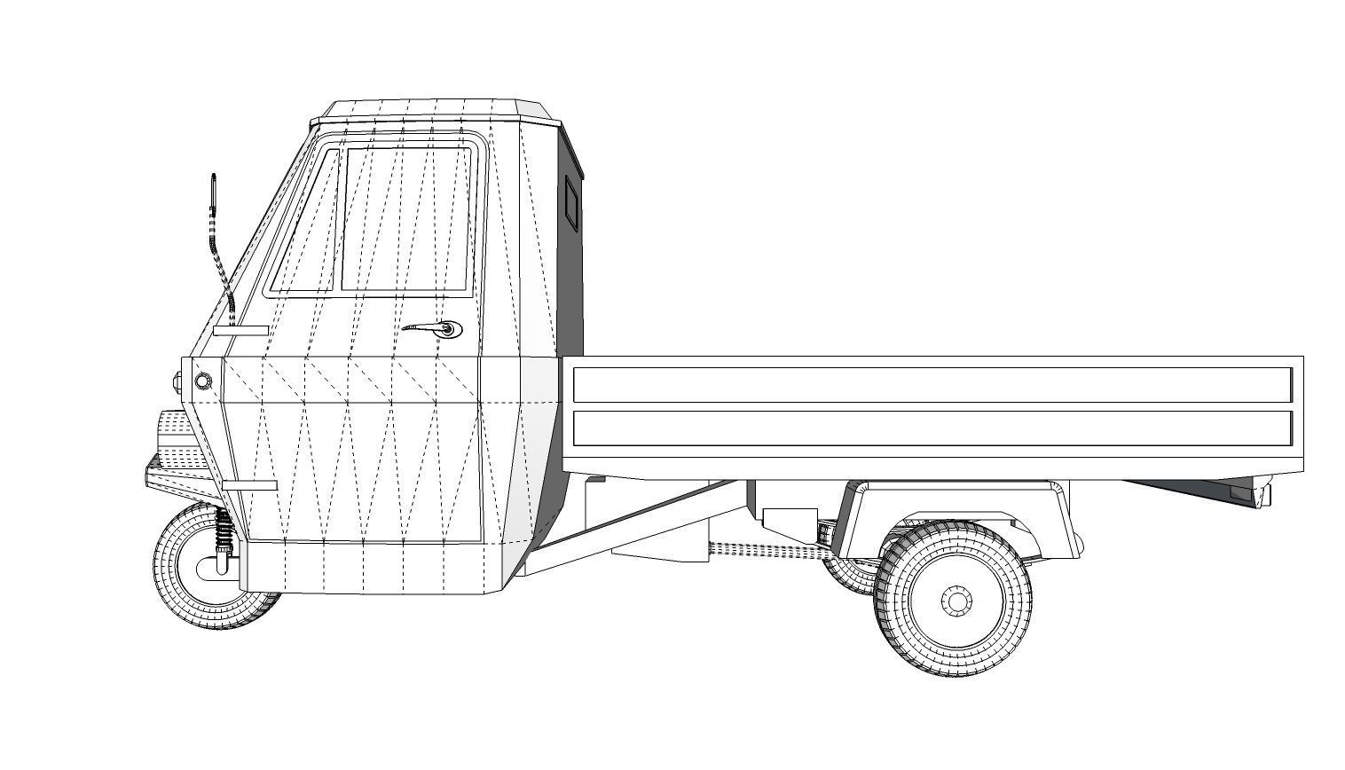 Three Wheel Pickup 3D model | CGTrader