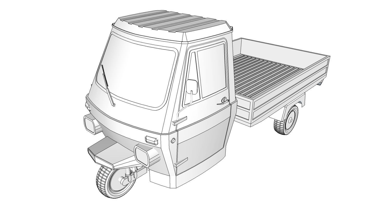 Three Wheel Pickup 3D model | CGTrader