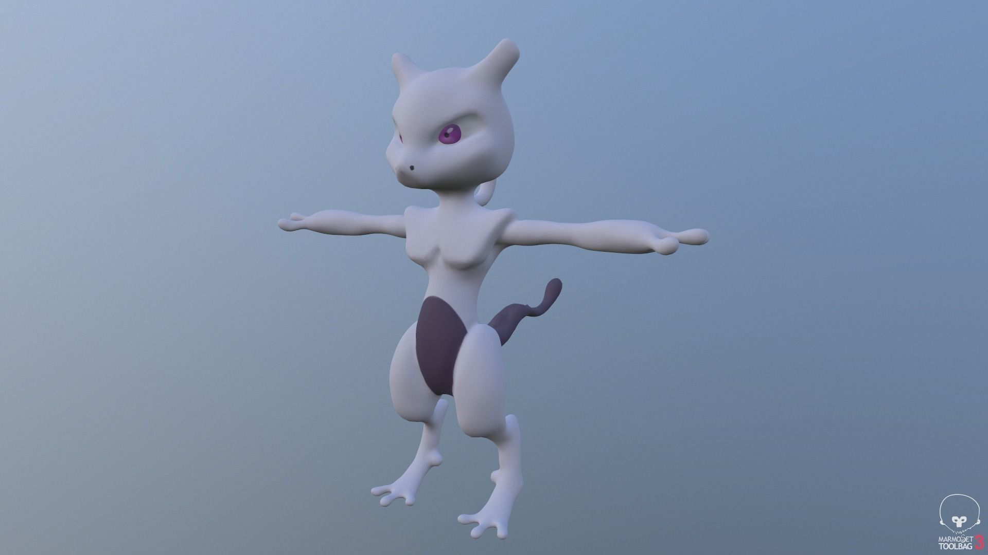 Glowing Mewtwo free VR / AR / low-poly 3D model rigged | CGTrader