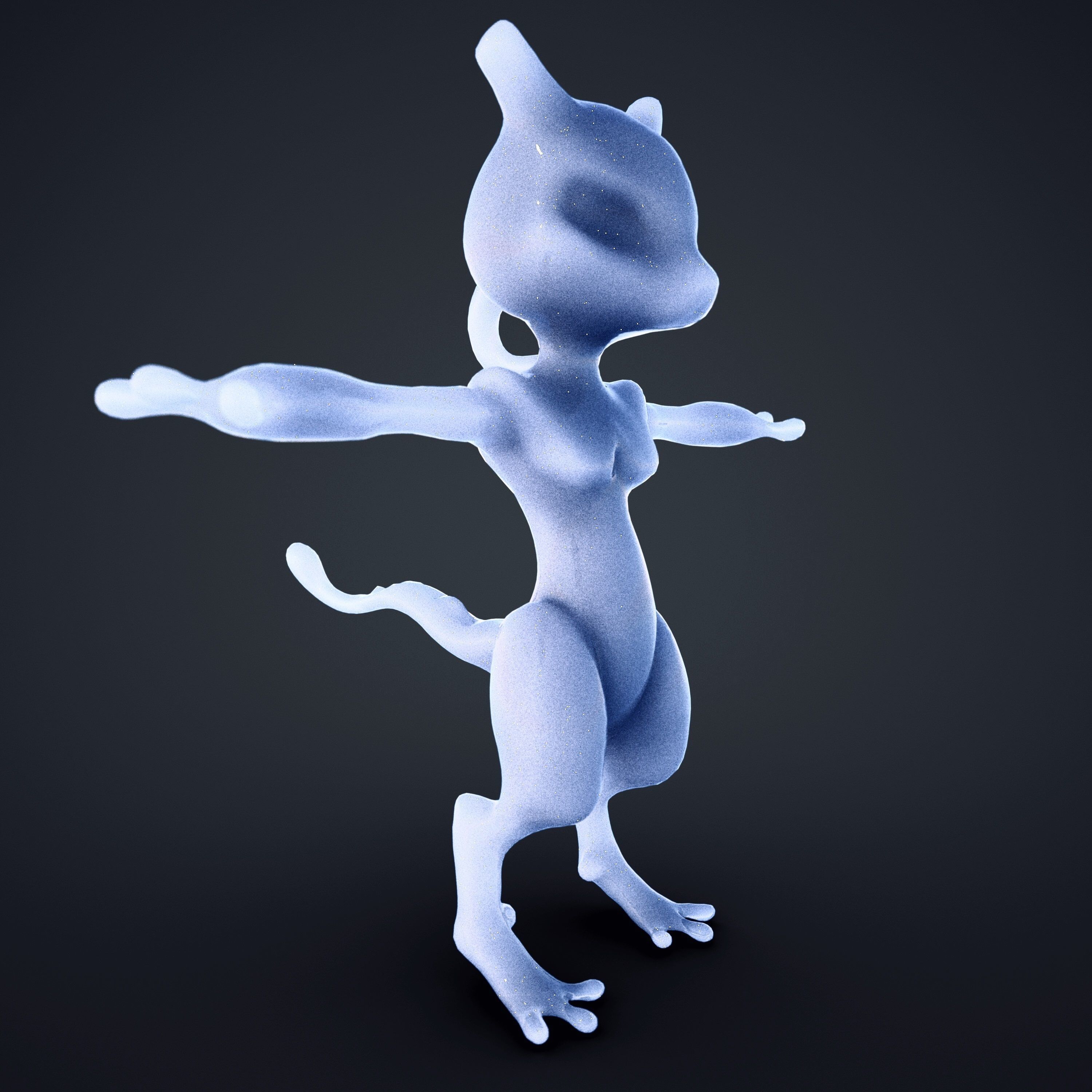 Glowing Mewtwo free VR / AR / low-poly 3D model rigged | CGTrader
