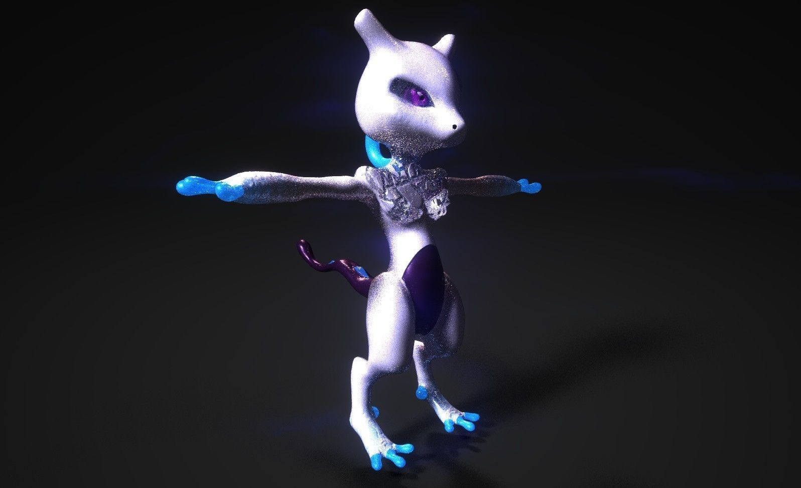 Glowing Mewtwo free VR / AR / low-poly 3D model rigged | CGTrader