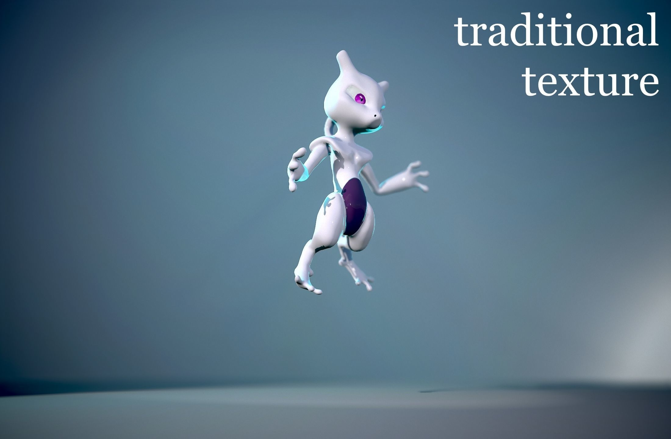 Glowing Mewtwo free VR / AR / low-poly 3D model rigged | CGTrader