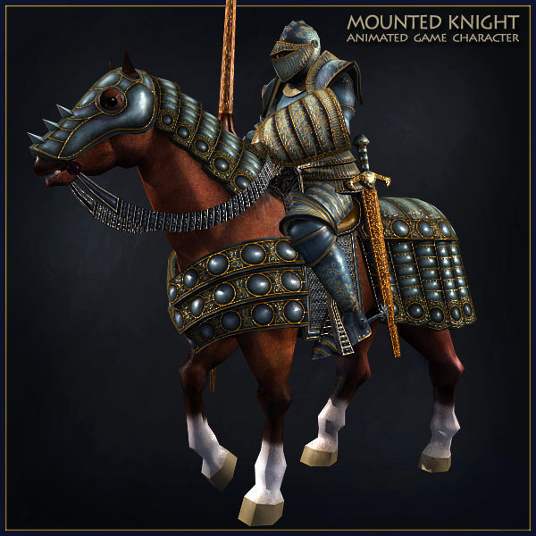 3D model Heavy Armored Knight Light Version VR / AR / low-poly rigged ...